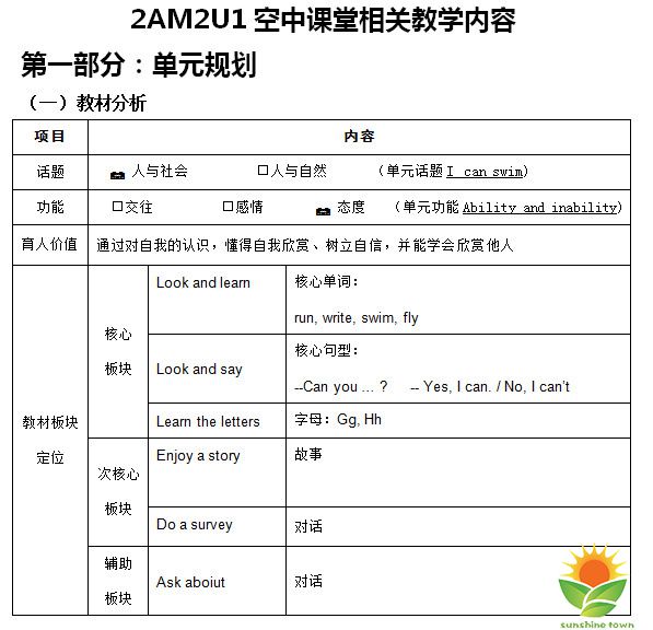 2AM2U1空中课堂相关教学内容 - 英语 - 三学堂®三学苑®|权威专业教育资源网站