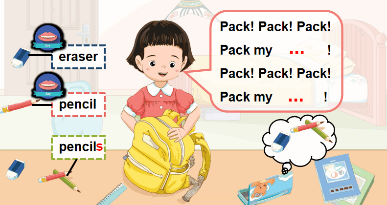 1AU3 My schoolbag P1 Pack my schoolbag 课件 - 英语 - 三学堂®三学苑®|权威专业教育资源网站